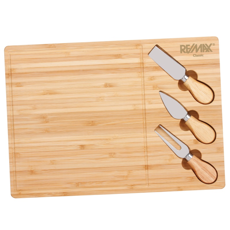 Astor Bamboo Cheese Board Knife Set - Merch.com